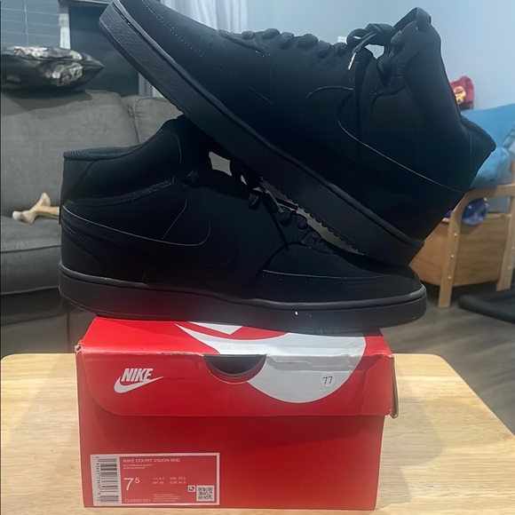 Nike | Shoes | Nike Court Vision Mid Triple Black | Poshmark